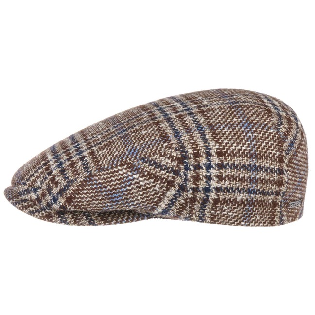 Stetson Kent Check Cashmere Silk Flat Cap