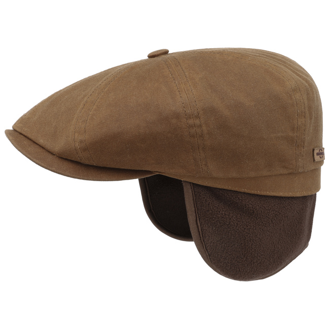 Hatteras Wax Flat Cap with Ear Flaps --> Stetson.eu