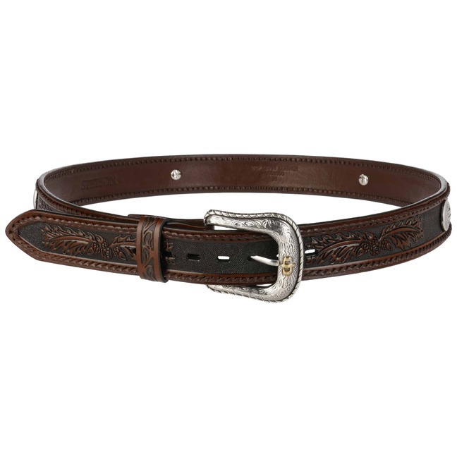 Tooled Conchos Leather Belt --> Stetson.eu